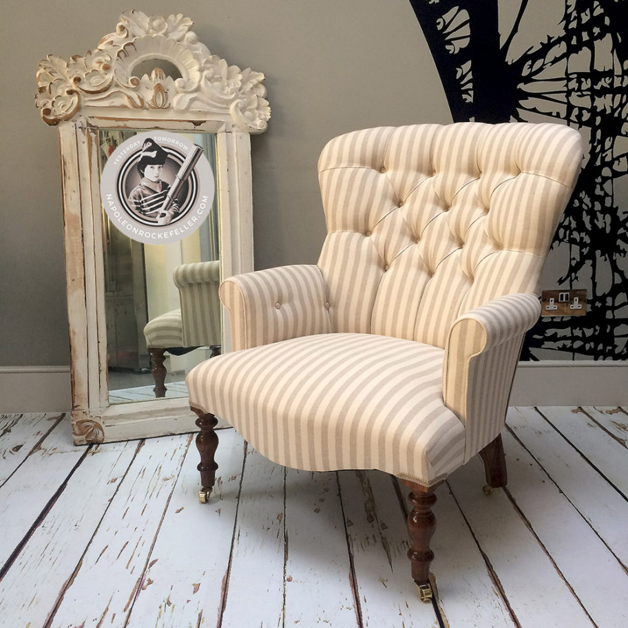 Sasha Russian Linen Striped Chair | NapoleonRockefeller – Vintage and ...