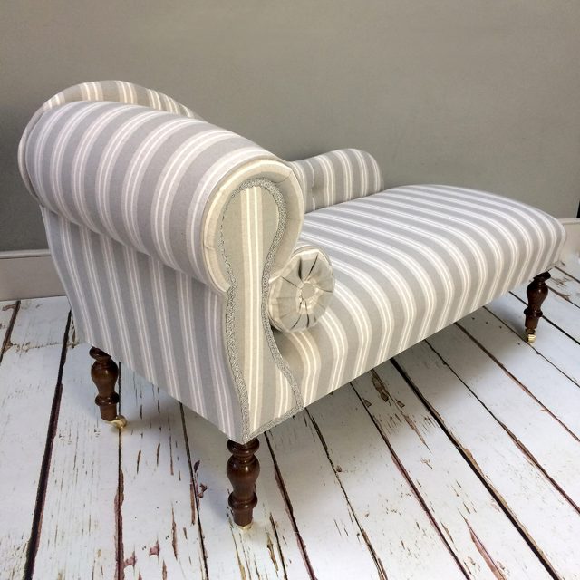 Tara Grey Striped Chaise Longue | NapoleonRockefeller – Vintage and ...